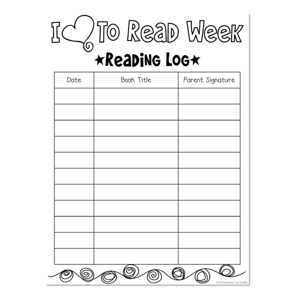 Bookworm Craftivity - I Love to Read Week - Reading Log - Lucky Little ...