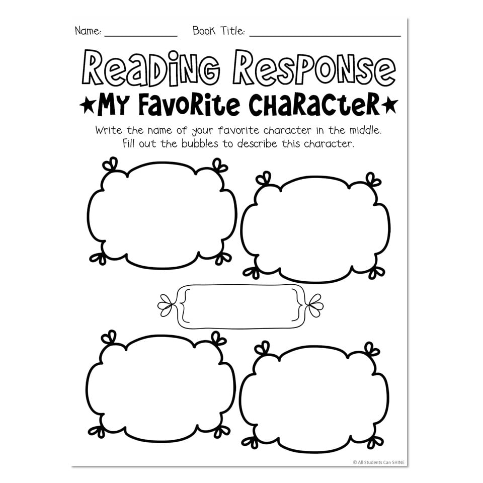Bookworm Craftivity - Reading Response - My Favorite Character - Lucky ...