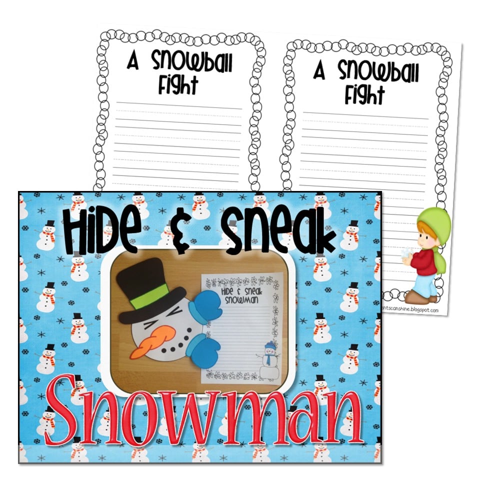 Craftivities - Winter - Hide and Sneak Snowman - Writing Prompt - A ...