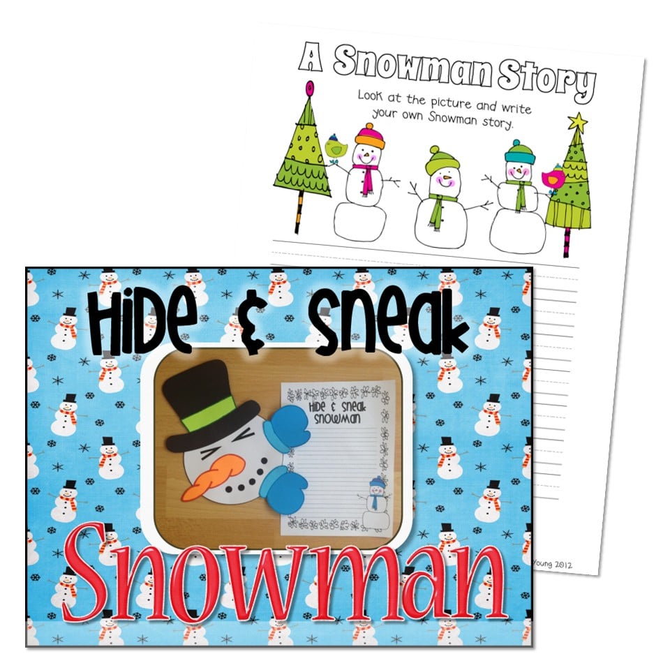 Craftivities - Winter - Hide and Sneak Snowman - Writing Prompt - A ...