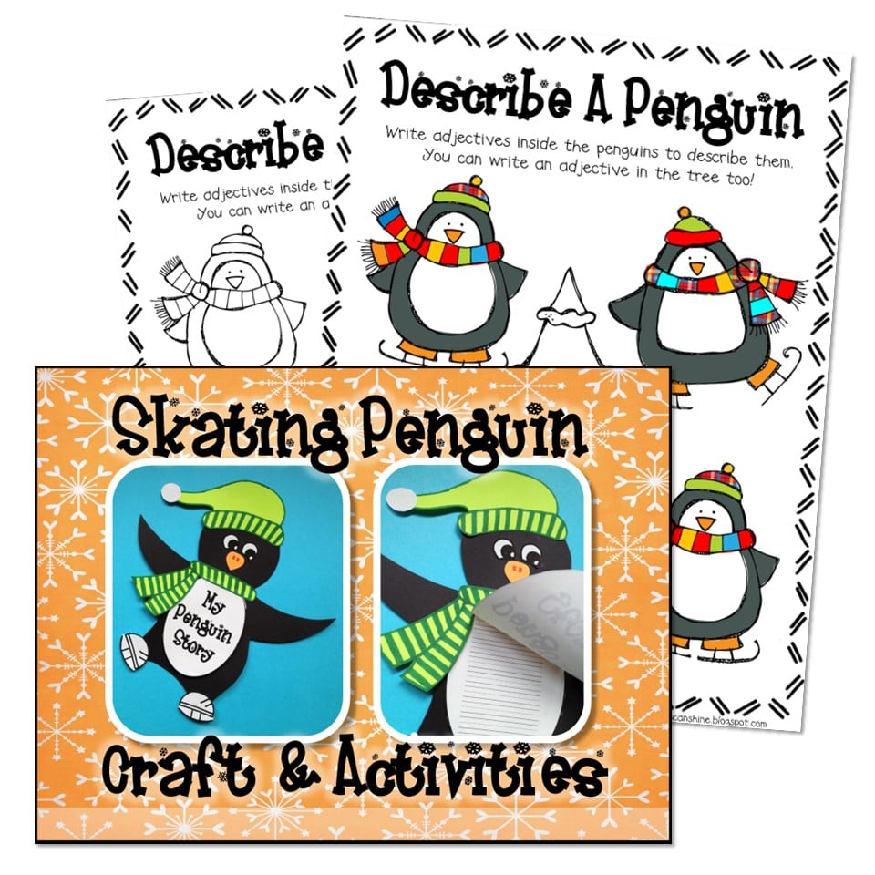 Craftivities - Winter - Skating Penguin - Describe A Penguin - Lucky ...