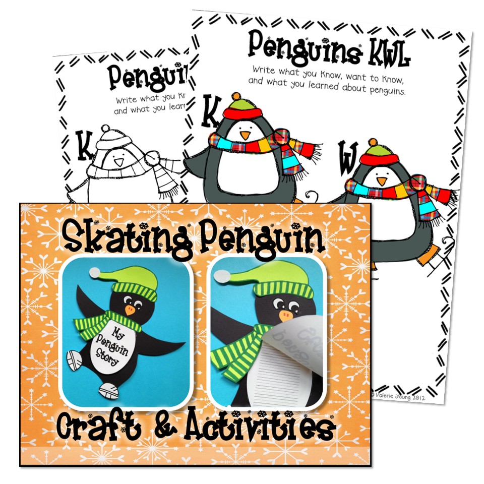 Craftivities - Winter - Skating Penguin - Penguins KWL - Lucky Little ...