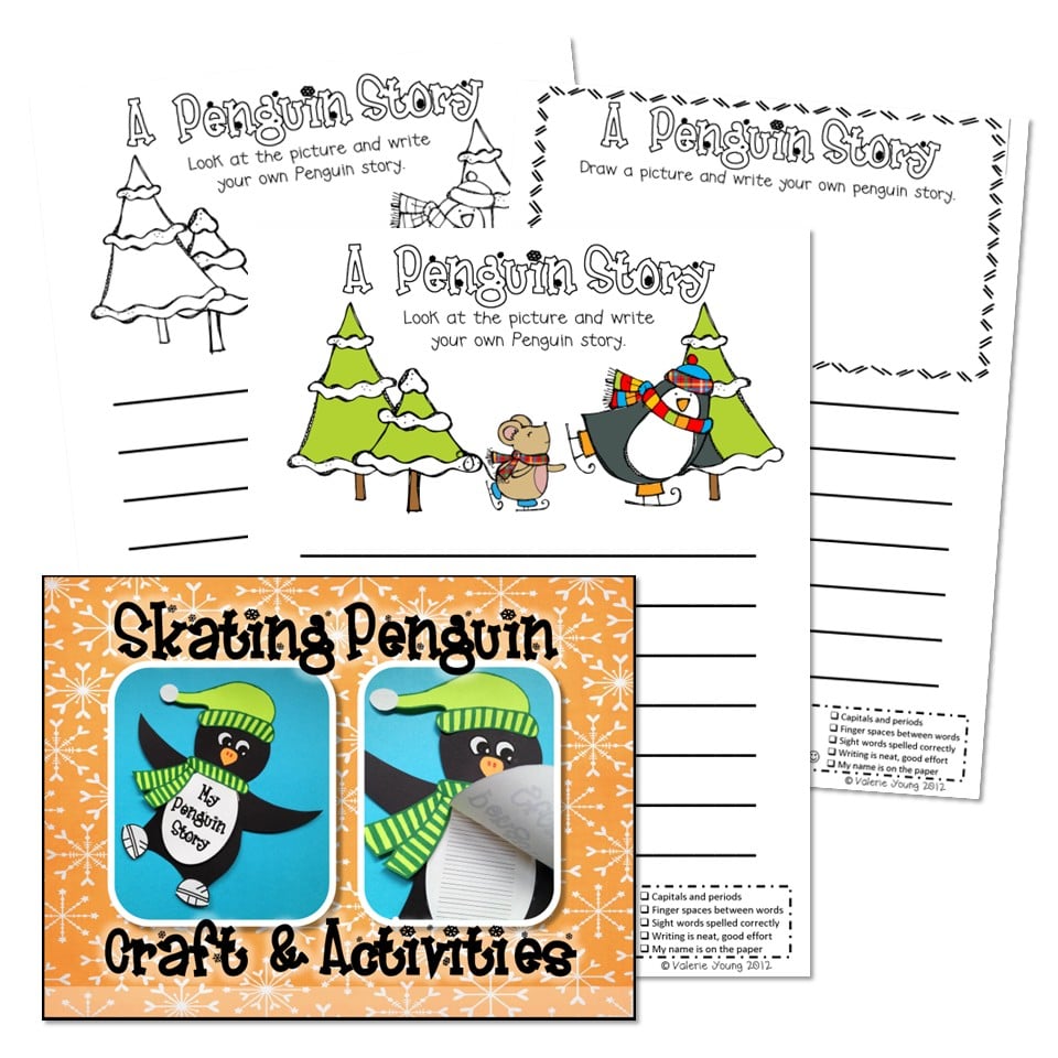 Craftivities - Winter - Skating Penguin - Writing Prompt - A Penguin ...