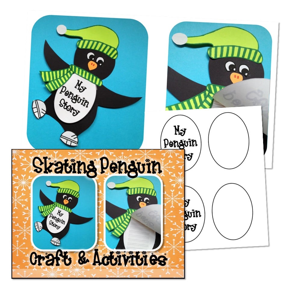 Craftivities - Winter - Skating Penguin - Penguin Craft - Lucky Little ...