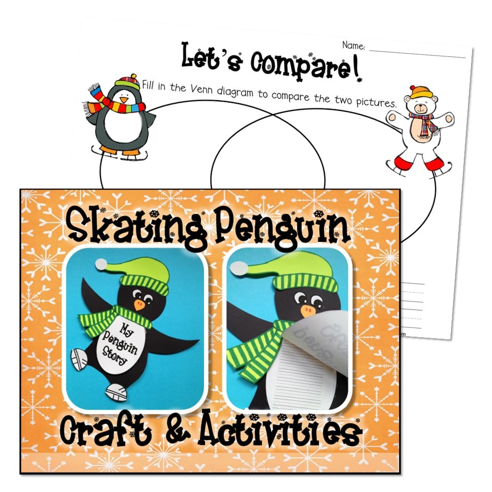 Craftivities - Winter - Skating Penguin - Let's Compare - Lucky Little ...