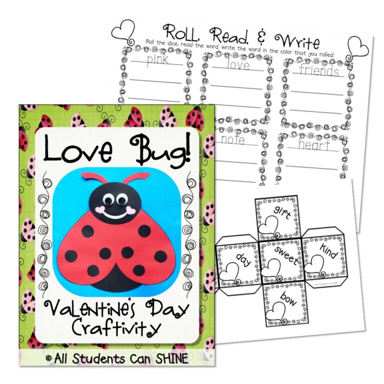 Craftivities - Valentine's Day - Love Bug - Roll Read Write - Lucky ...