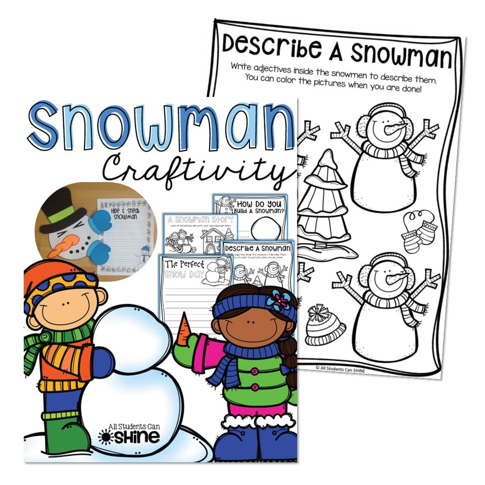 Craftivities - Winter - Snowman - Describe a Snowman - Lucky Little ...