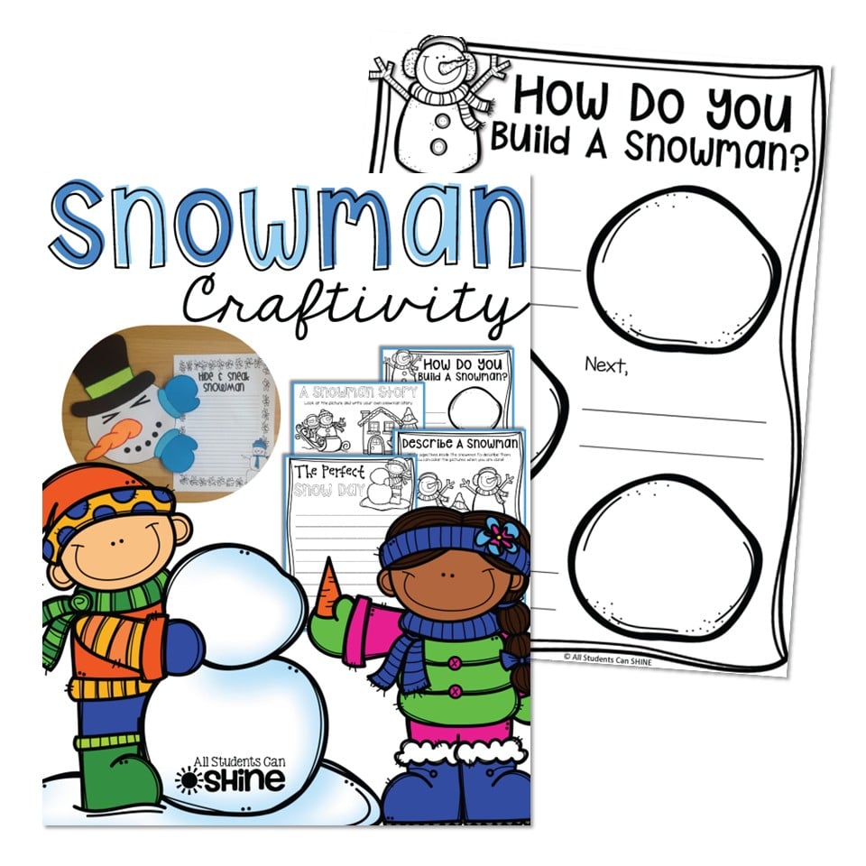 Craftivities - Winter - Snowman - Sequence Writing - Lucky Little Learners