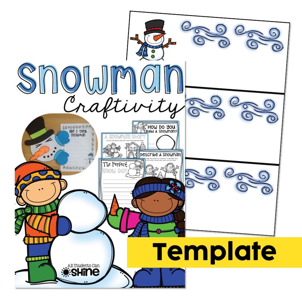 Craftivities - Winter - Snowman - Word Wall Template - Lucky Little ...