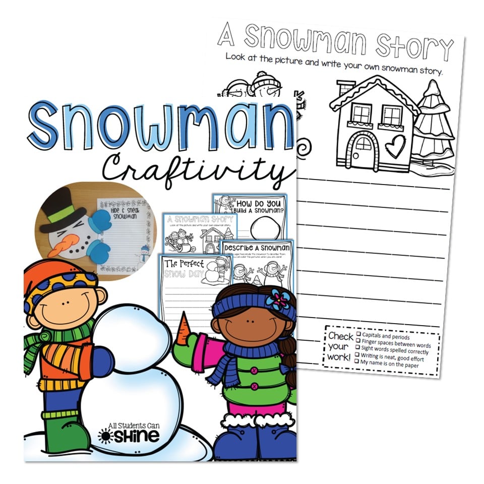 Craftivities - Winter - Snowman - Writing Prompt - A Snowman Story ...