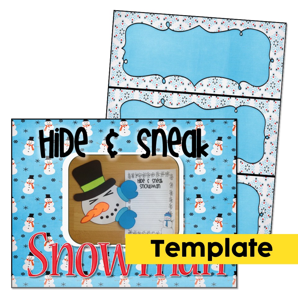 Craftivities - Winter - Hide and Sneak Snowman - Word Wall Template ...