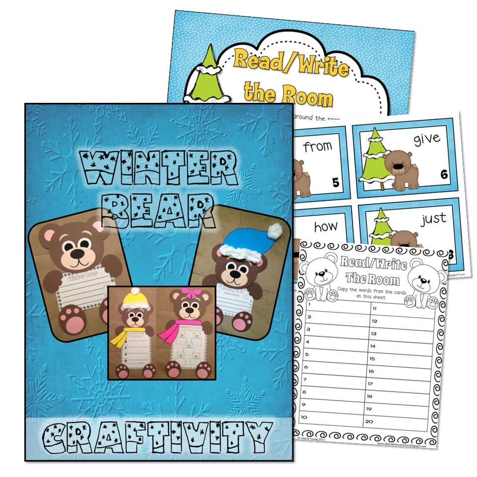 Craftivities - Winter - Winter Bear - Read and Write the Room - Lucky ...