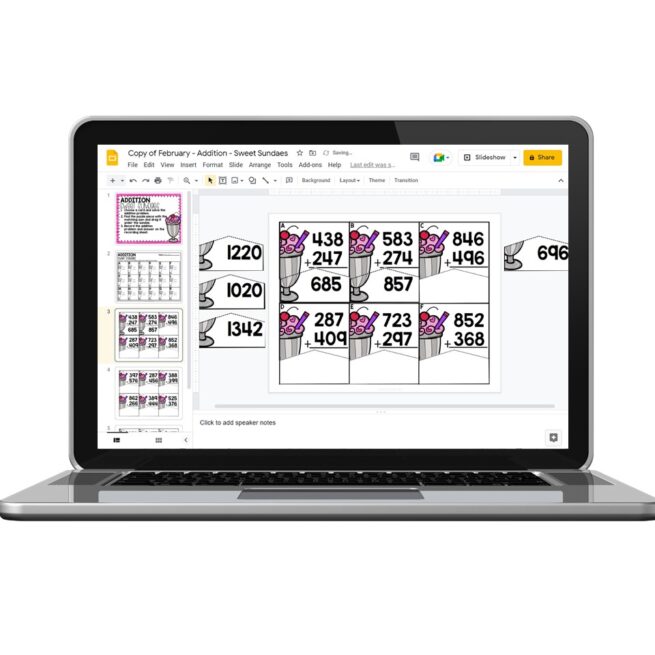 Digital - 2nd Grade February Math Center - 3 Digit Addition - Lucky ...