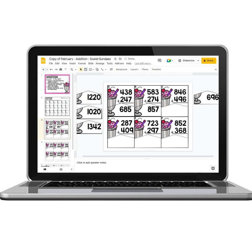 Digital - 2nd Grade February Math Center - 3 Digit Addition - Lucky ...