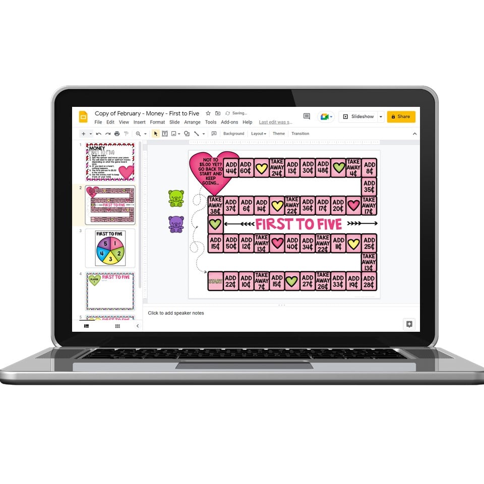 Digital - 2nd Grade February Math Center - Money - Lucky Little Learners