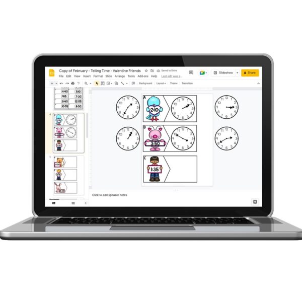 Digital - 2nd Grade February Math Center - Telling Time - Lucky Little ...