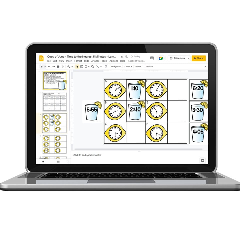 Digital - 2nd Grade June Math Center - Time - Lucky Little Learners