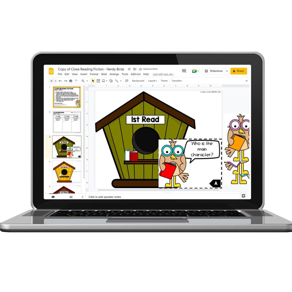 Digital - 2nd Grade Reading Center - Close Reading Fiction - Lucky ...