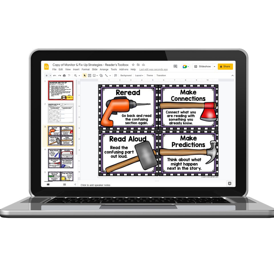 Digital - 2nd Grade Reading Center - Monitor and Fix-Up Strategies ...