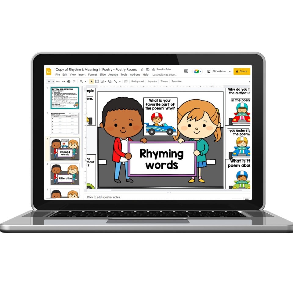 Digital - 2nd Grade Reading Center - Rhythm and Meaning in Poetry ...