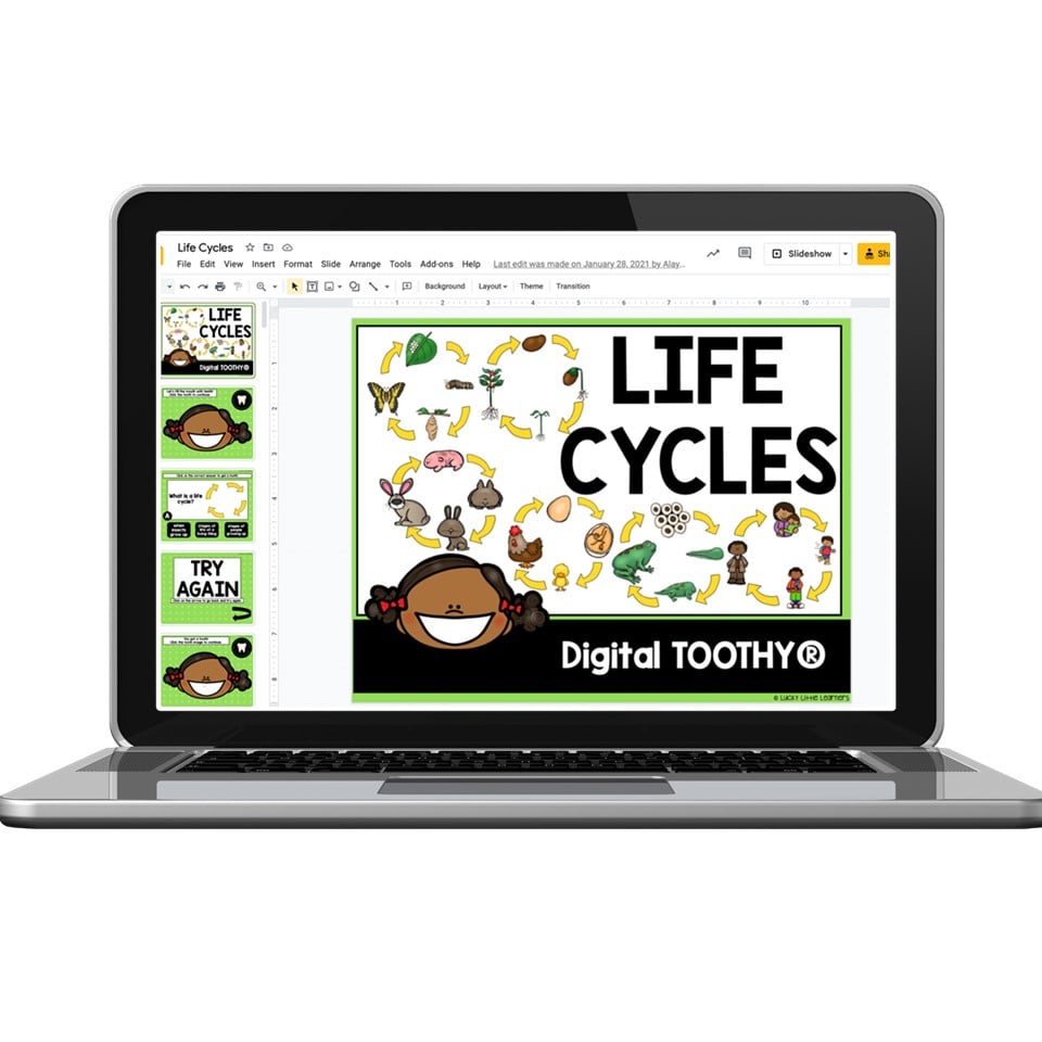 Digital Toothy - Science - 2nd Grade - Life Cycles - Lucky Little Learners