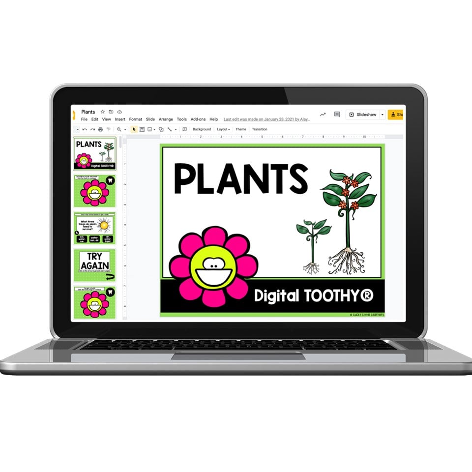 Digital Toothy - Science - 2nd Grade - Plants - Lucky Little Learners