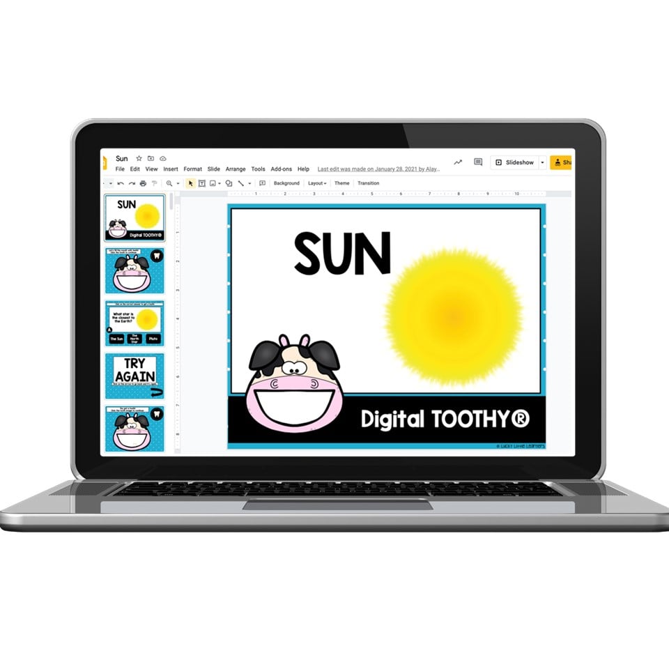 Digital Toothy - Science - 2nd Grade - The Sun - Lucky Little Learners