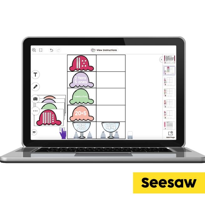 Digital Seesaw - 2nd Grade June Math Center - Place Value - Lucky ...