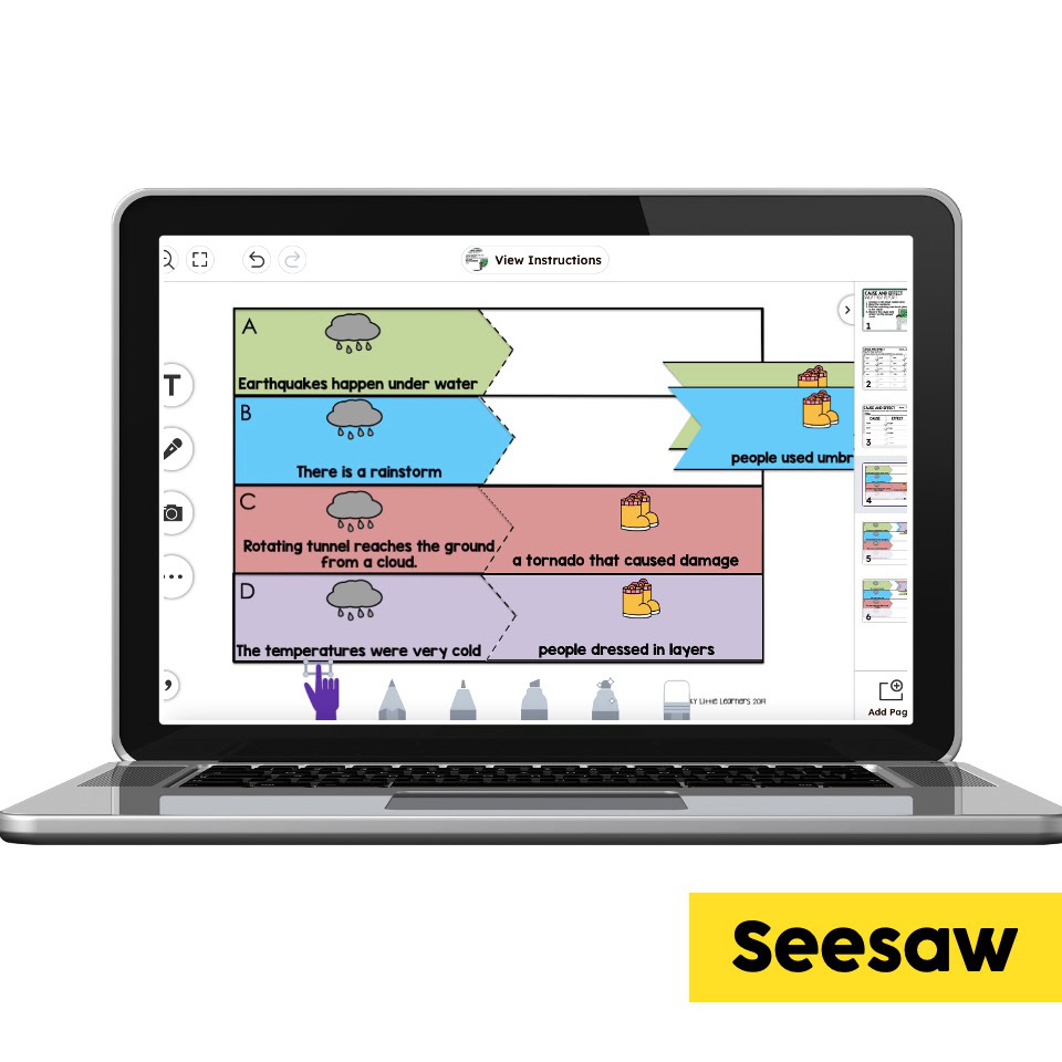 Digital Seesaw - 2nd Grade Reading Center - Cause and Effect - Lucky ...