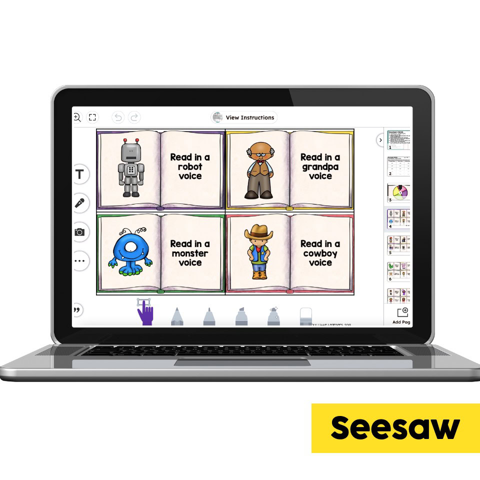 Digital Seesaw - 2nd Grade Reading Center - Character Voices - Lucky ...