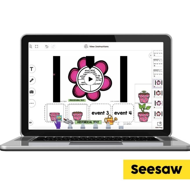 Digital Seesaw - 2nd Grade Reading Center - Describing Connections ...