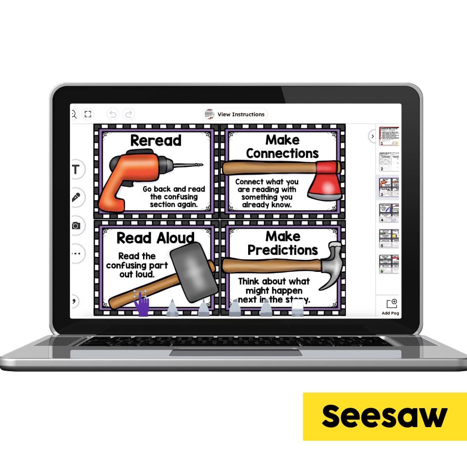 Digital Seesaw - 2nd Grade Reading Center - Monitor and Fix-Up ...
