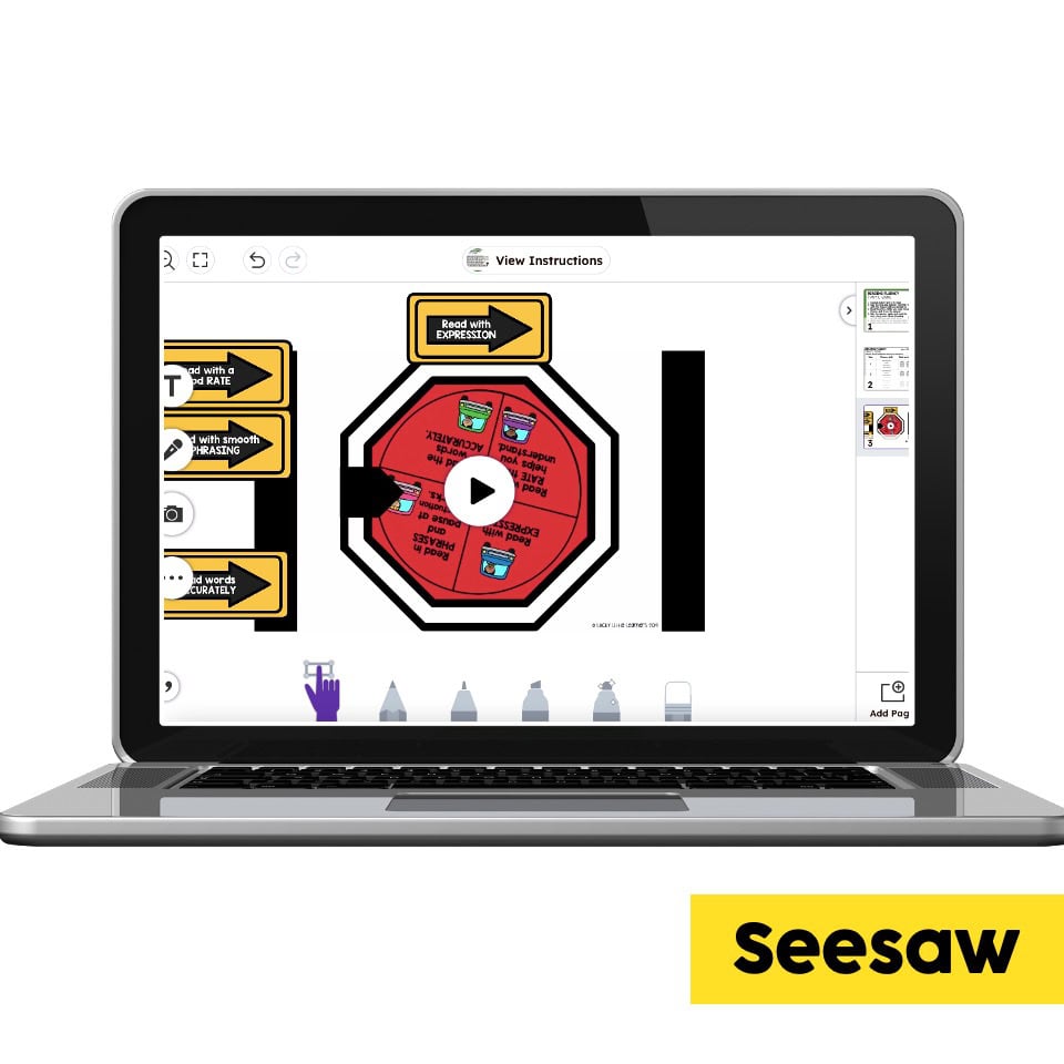 Digital Seesaw - 2nd Grade Reading Center - Reading Fluency - Lucky ...