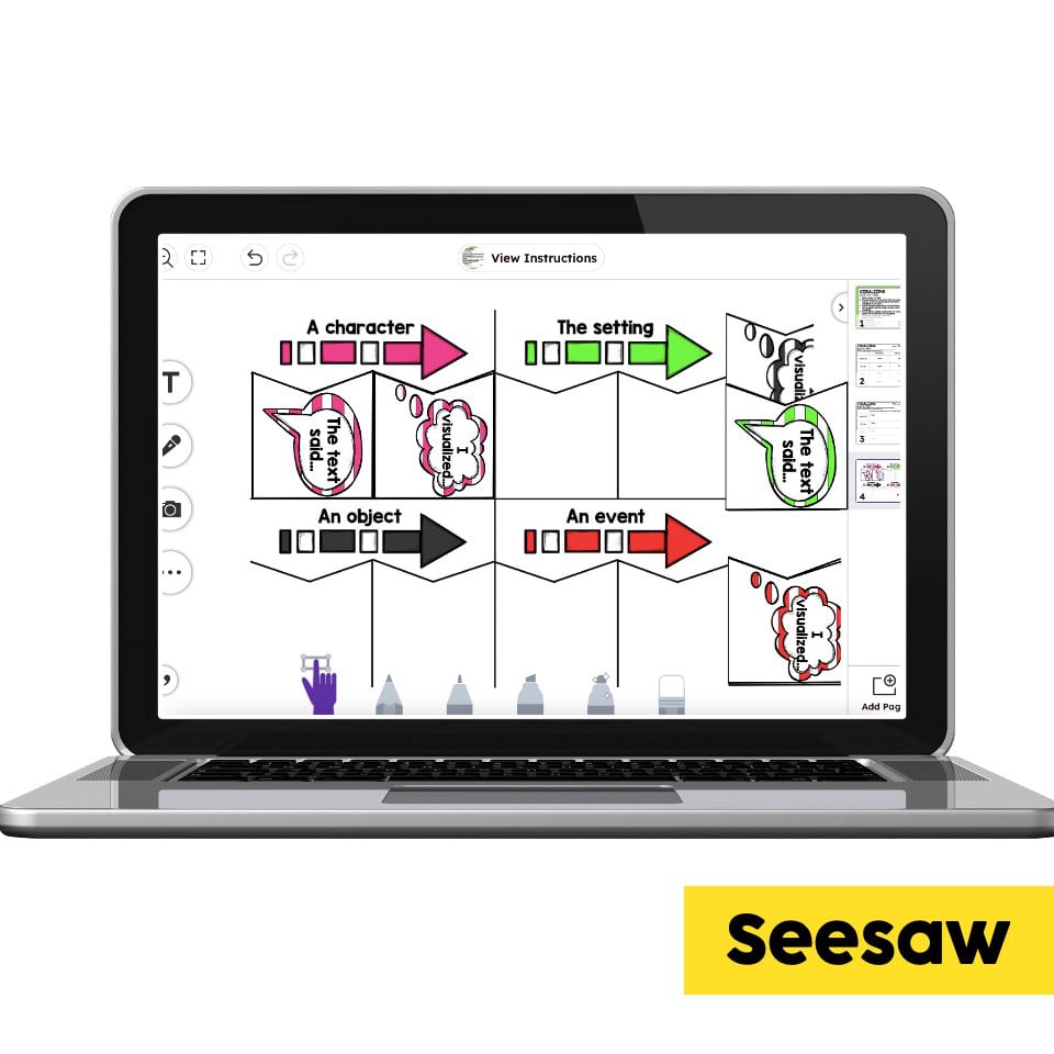 Digital Seesaw - 2nd Grade Reading Center - Visualizing - Lucky Little ...