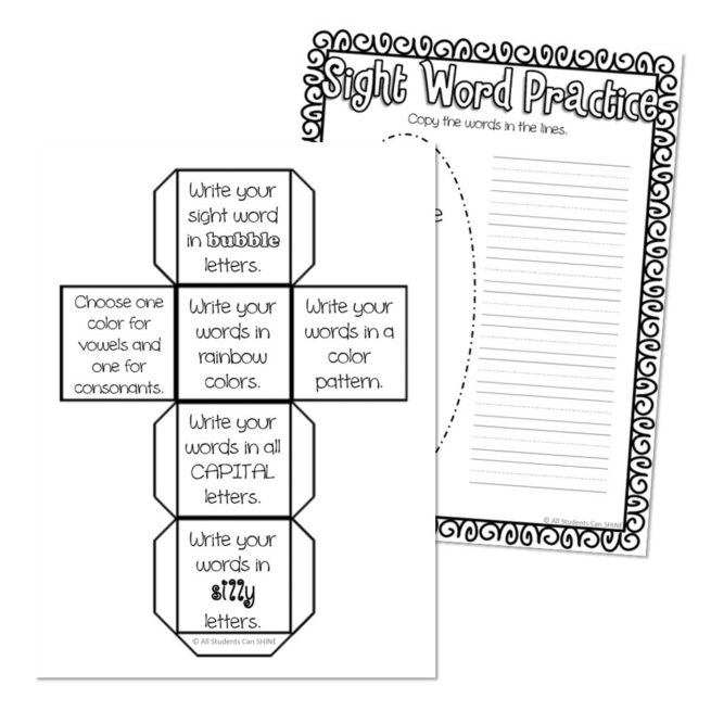 Early Finishers Kindergarten and 1st Grade - Literacy - Sight Word ...