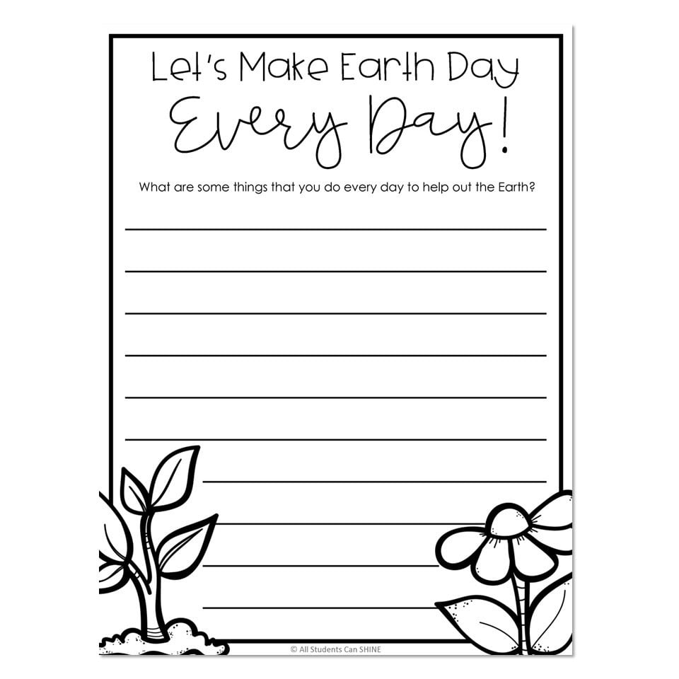 Earth Day Craftivity - Writing Prompt - Make Earth Day Every Day ...