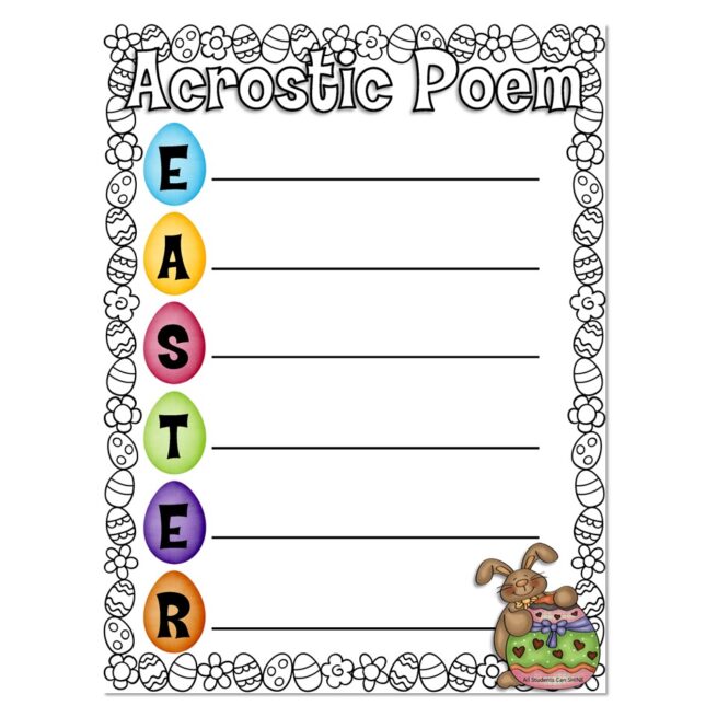 Easter Craftivity - Egg Hunt - Acrostic Poem - Lucky Little Learners