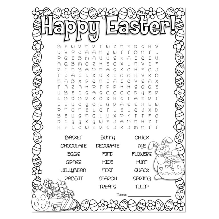 Easter Craftivity - Egg Hunt - Word Search - Lucky Little Learners