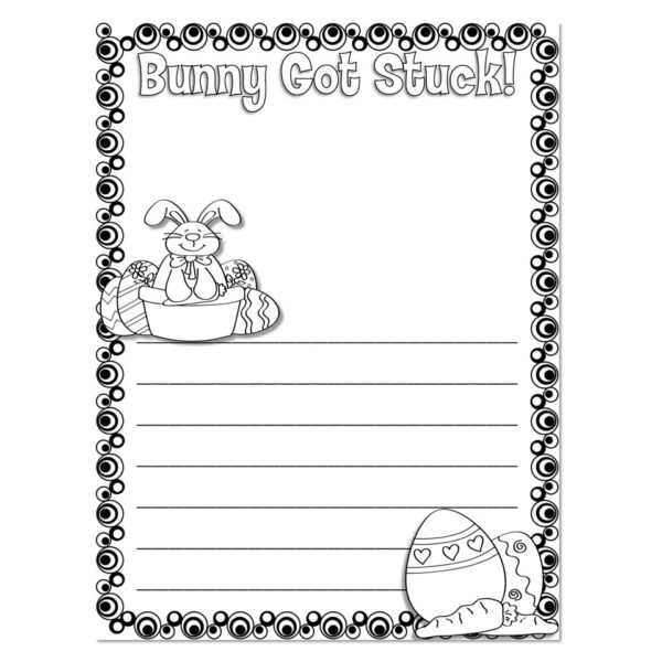 Easter Craftivity - Egg Hunt - Writing Prompt - Bunny Got Stuck - Lucky ...