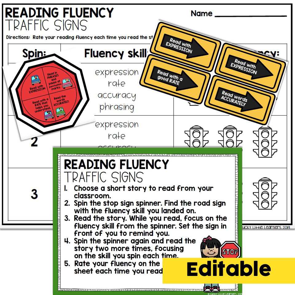 Editable - 2nd Grade Reading Center - Reading Fluency - Lucky Little ...
