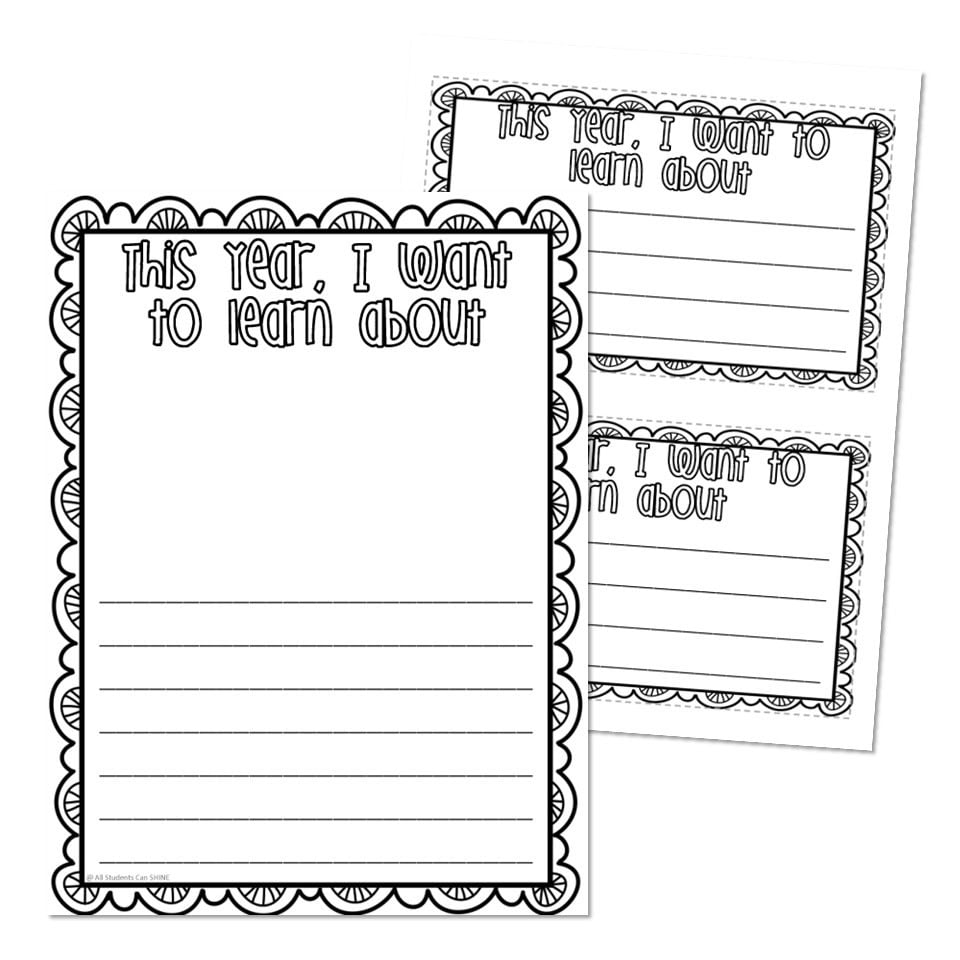 End of Year Craftivity - Writing Prompt - I Want to Learn About - Lucky ...