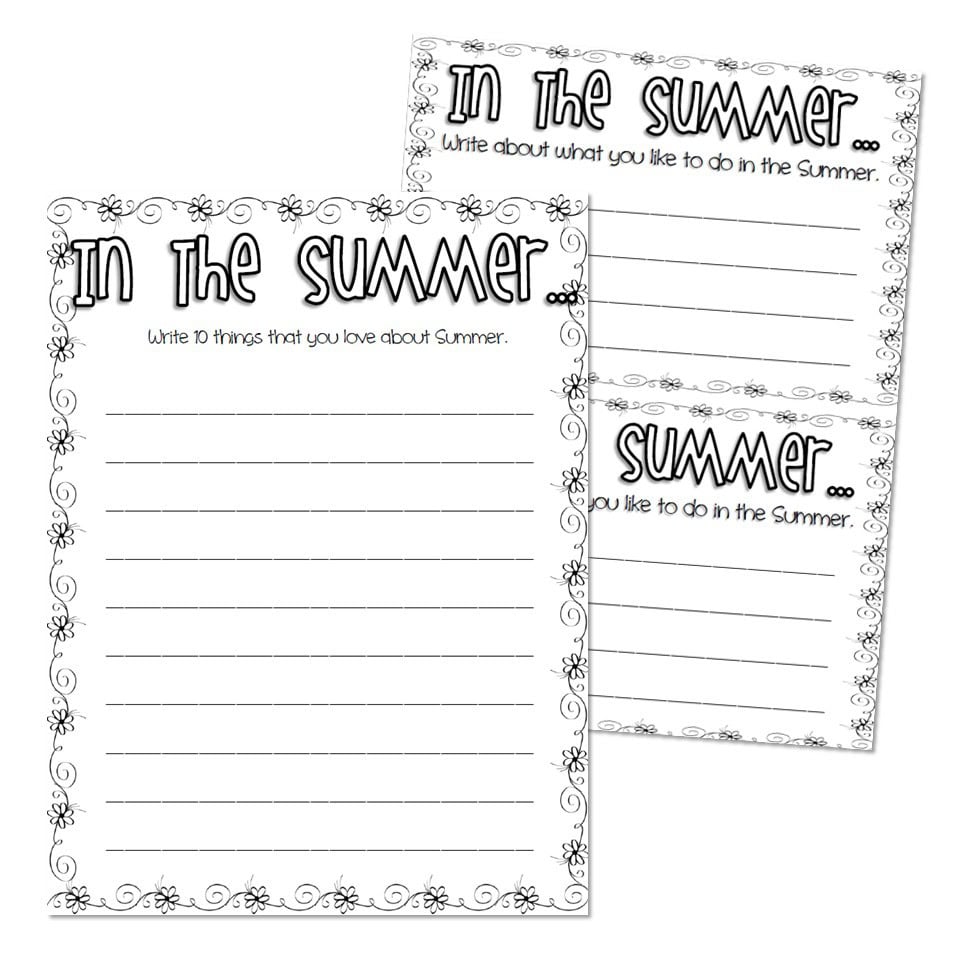 End of Year Craftivity - Writing Prompt - In the Summer - Lucky Little ...