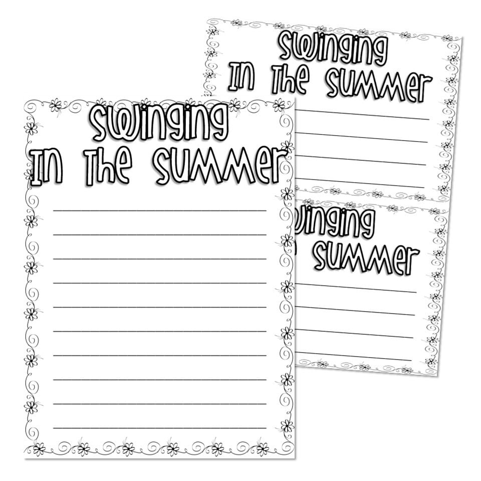 End of Year Craftivity - Writing Prompt - Swinging In the Summer ...