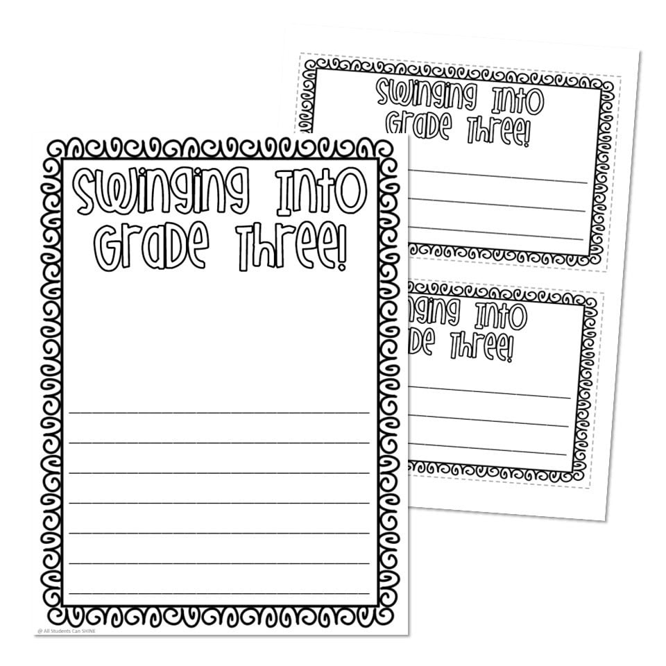End of Year Craftivity - Writing Prompt - Swinging Into Grade Three ...