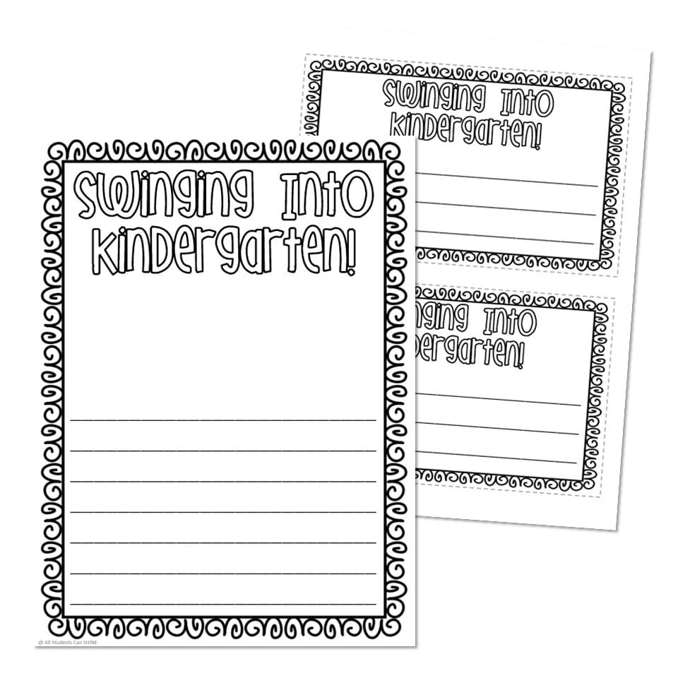End of Year Craftivity - Writing Prompt - Swinging Into Kindergarten ...