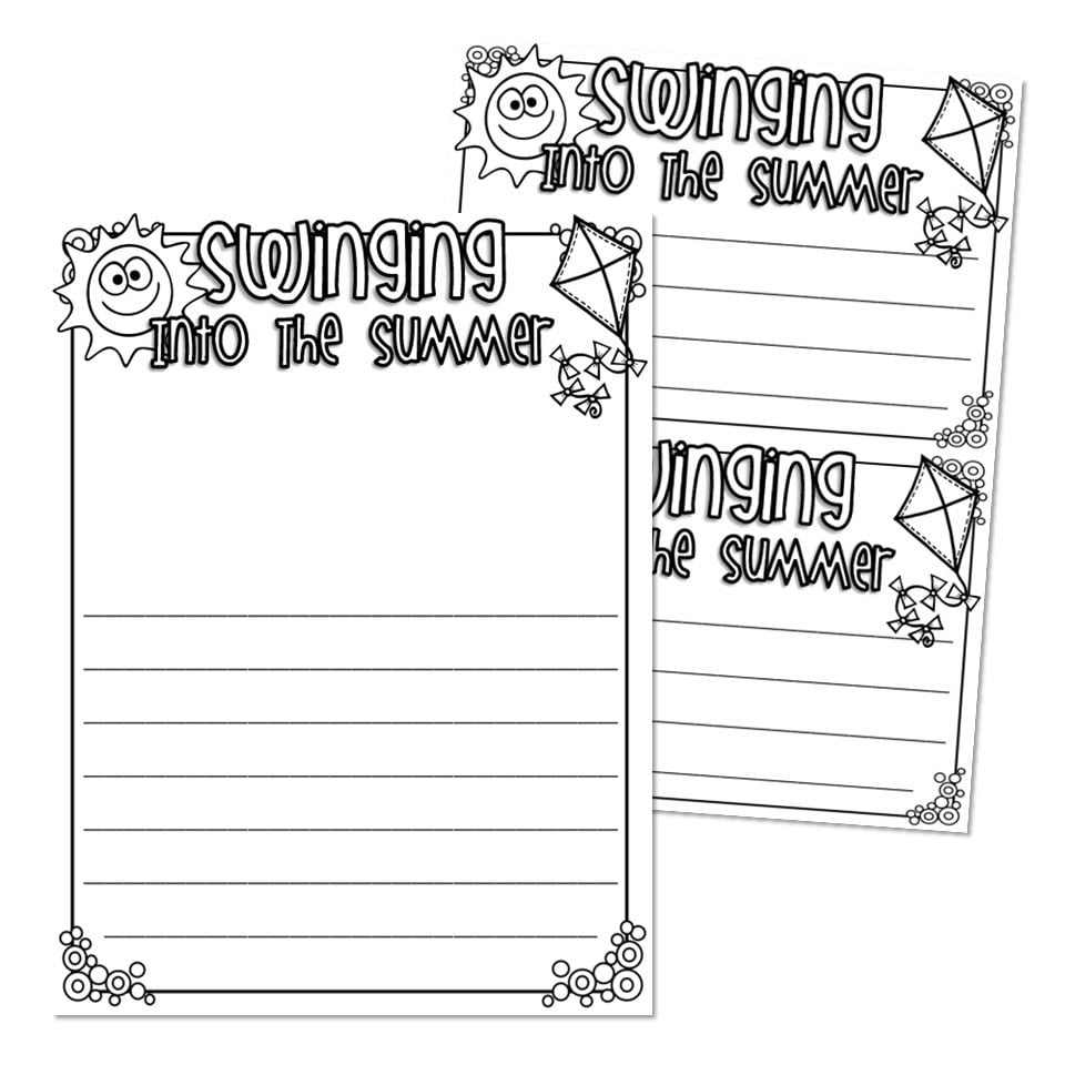 End of Year Craftivity - Writing Prompt - Swinging Into the Summer ...