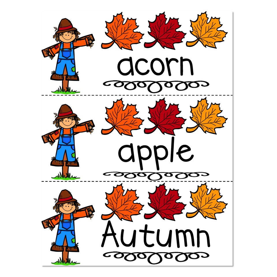 Fall Literacy Activities - Word Wall - Lucky Little Learners