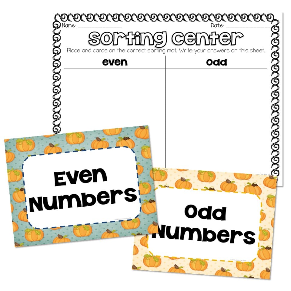 Fall Math Activities - Number Sorting - Center Activity - Lucky Little ...