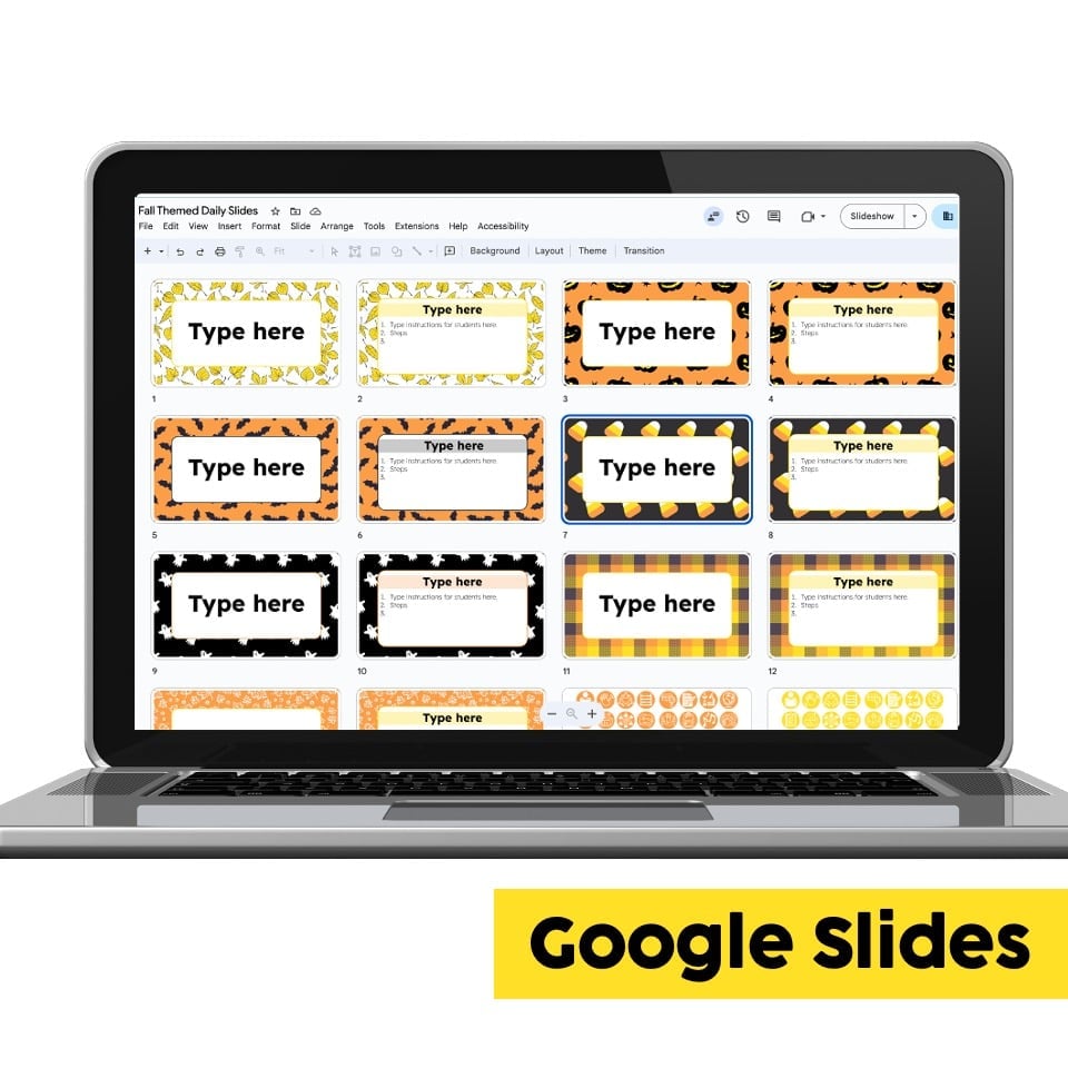 Fall Pack - Fall-Themed Daily Google Slides - Google Slides - Lucky ...