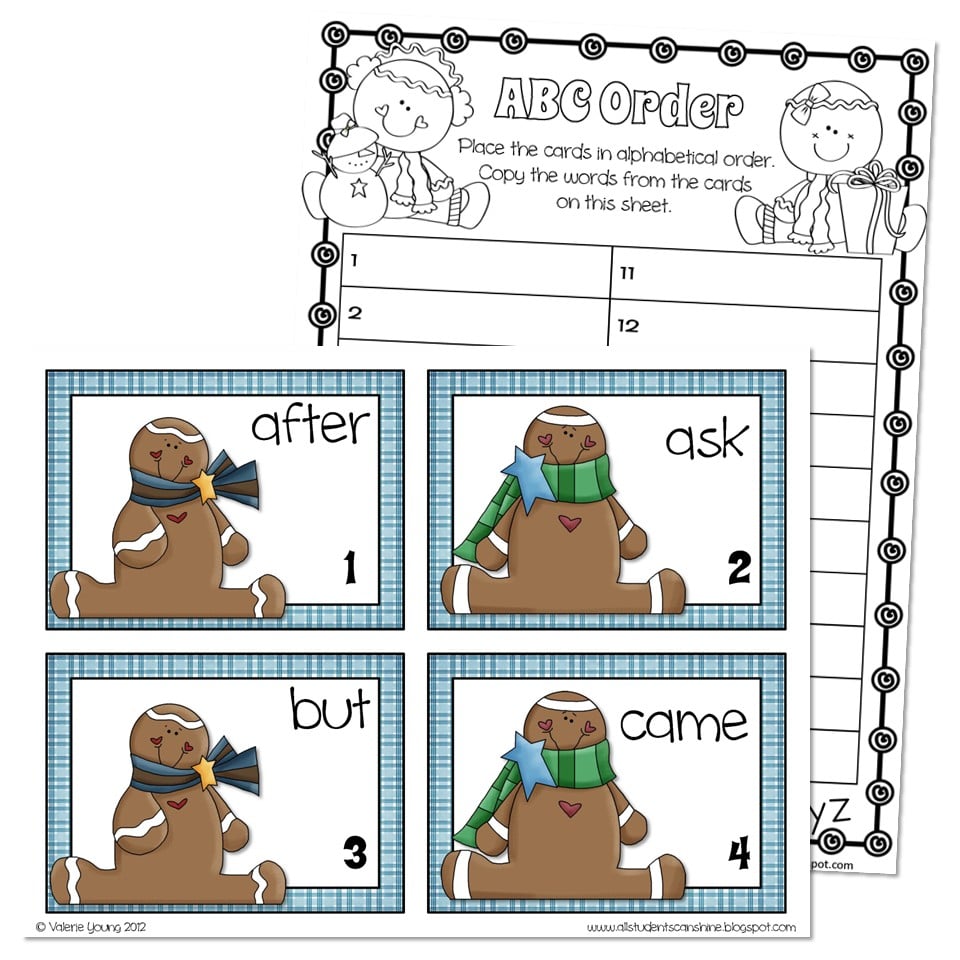 Gingerbread Craftivity - ABC Order - Lucky Little Learners